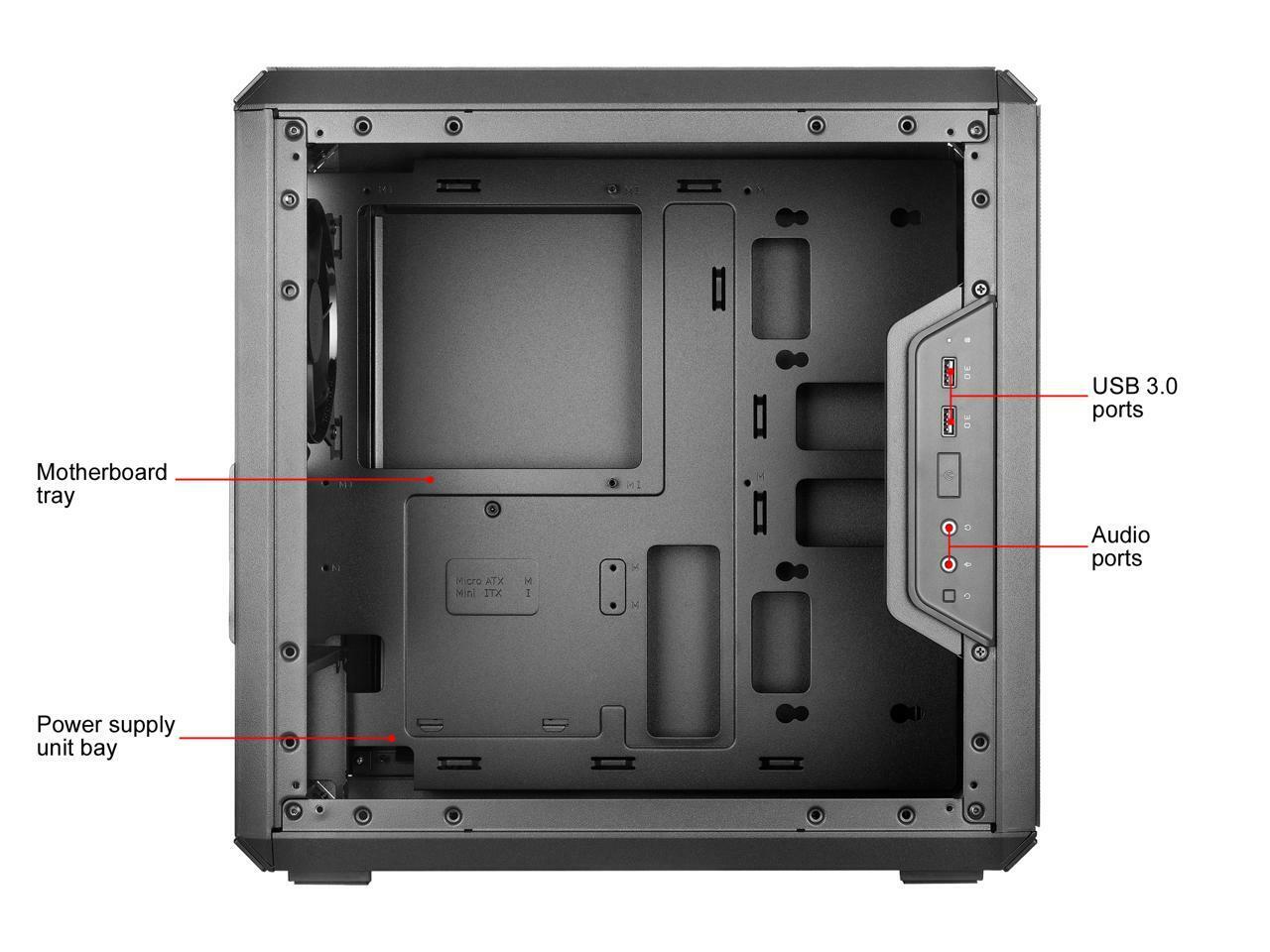 MasterBox Q300L mATX Case w/ Magnetic Design Dust Filter Transparent ...