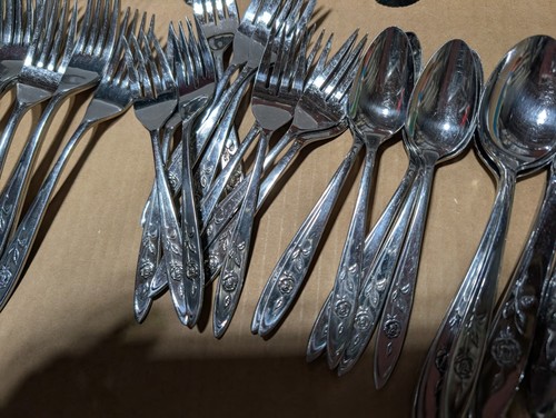 LOT Oneida Community My Rose Stainless Flatware - 36 pieces | eBay