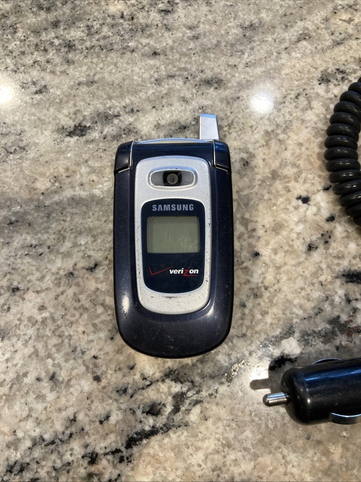 Samsung SCH-A850 - Blue and Silver ( Verizon ) Rare Flip Phone - with ...