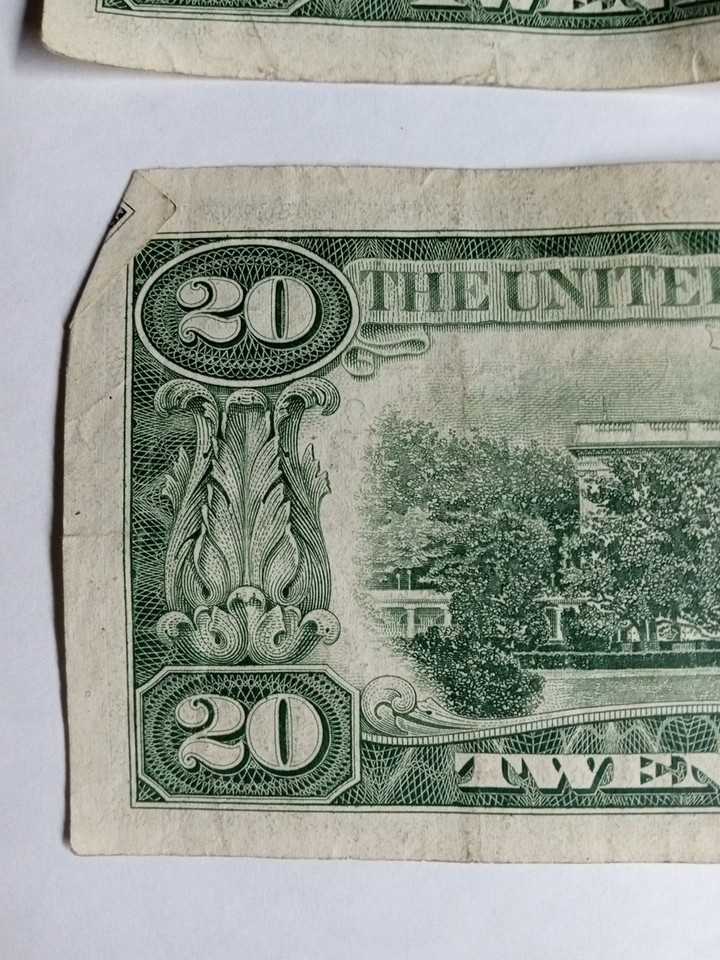 TWO 1985 Series $ 20 Dollar Bill, Federal Reserve Note | eBay