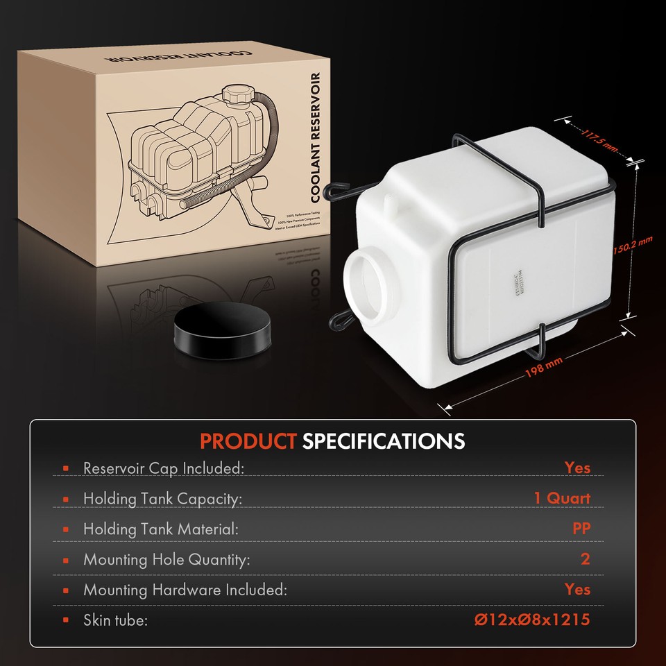 Universal Engine Coolant Recovery Kit with Cap and Basket and Overflow ...