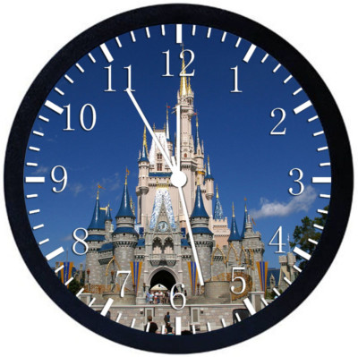 Disney Castle Black Frame Wall Clock Nice For Decor or Gifts W317 | eBay