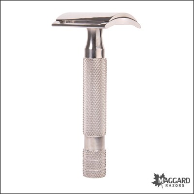 Maggard Razors SS70 Machined Stainless Head with MR11 Handle, DE Safety ...