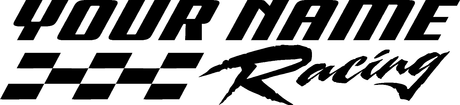 Custom Racing 48"x 11" large trailer vinyl decal sticker, your name ...