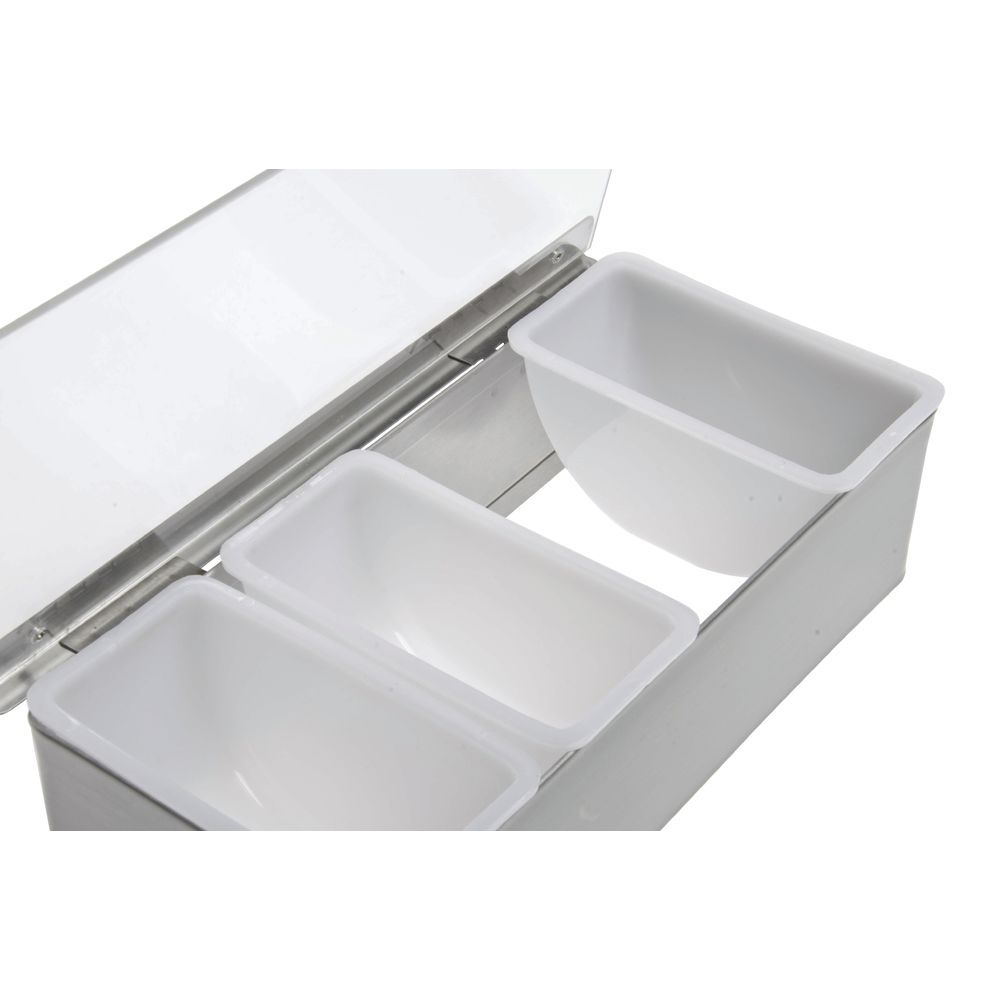 HUBERT® Bar Garnish Condiment Center with 4 4-Pint Stainless Steel and ...