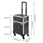 Rolling Aluminum Alloy Makeup Train Case Cosmetic Trolley Storage ...