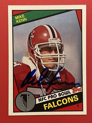 MIKE KENN Hand Signed 1984 Topps #216 Falcons Michigan Wolverines ...
