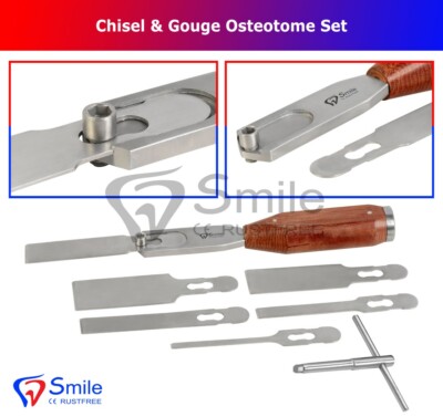 German Chisel & Gouge Osteotome Set Chisel Handle Orthopedic Surgical ...