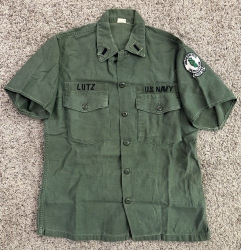 Vietnam War US Navy Underwater Demolition Team 11 Shirt Named W/Patches ...