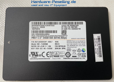 Lenovo Samsung PM871 SSD 256GB 2,5" SATA III 6G MZ-7LN2560 SSD0E97935 ...