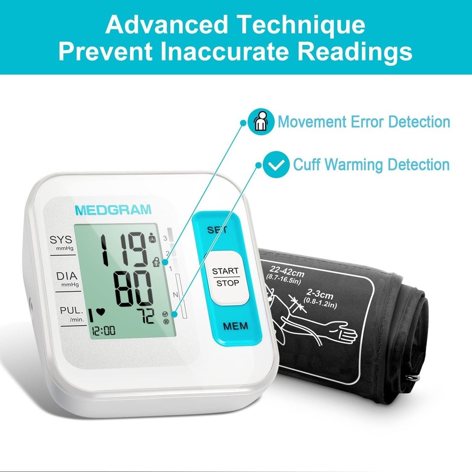Upper Arm Blood Pressure Monitor Digital BP Cuff Machine Automatic ...