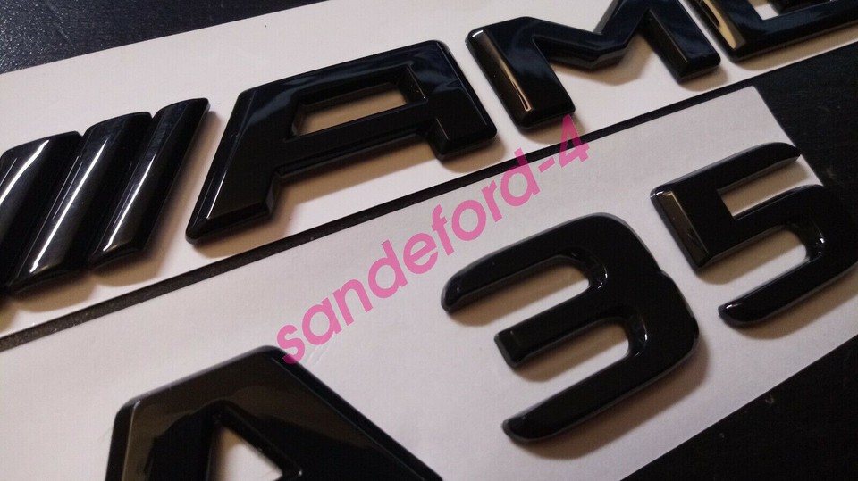 A35 + AMG Badge Gloss Black Trunk Emblem For Mercedes Benz New 2020 ...