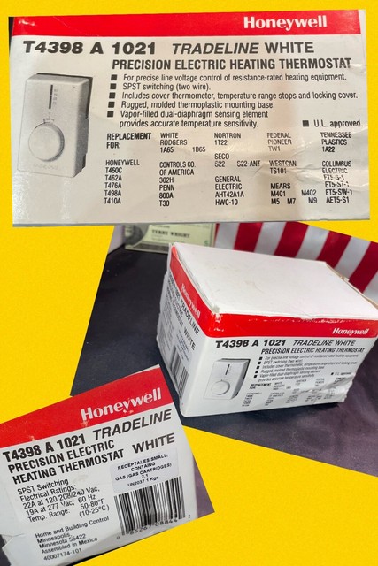 Honeywell T4398A1021 High Performance Electric Heat Thermostat for sale ...