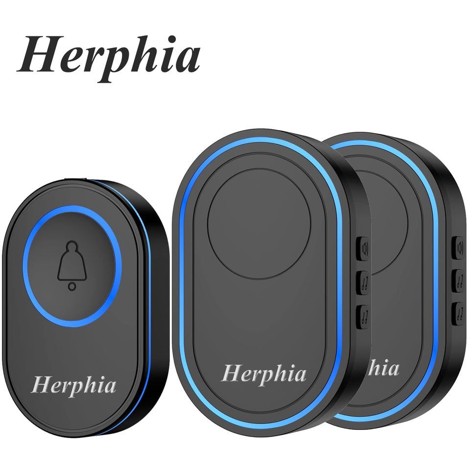 Wireless Doorbell Plug in & Play Waterproof Door Bell Kit LED 1000ft 39 ...