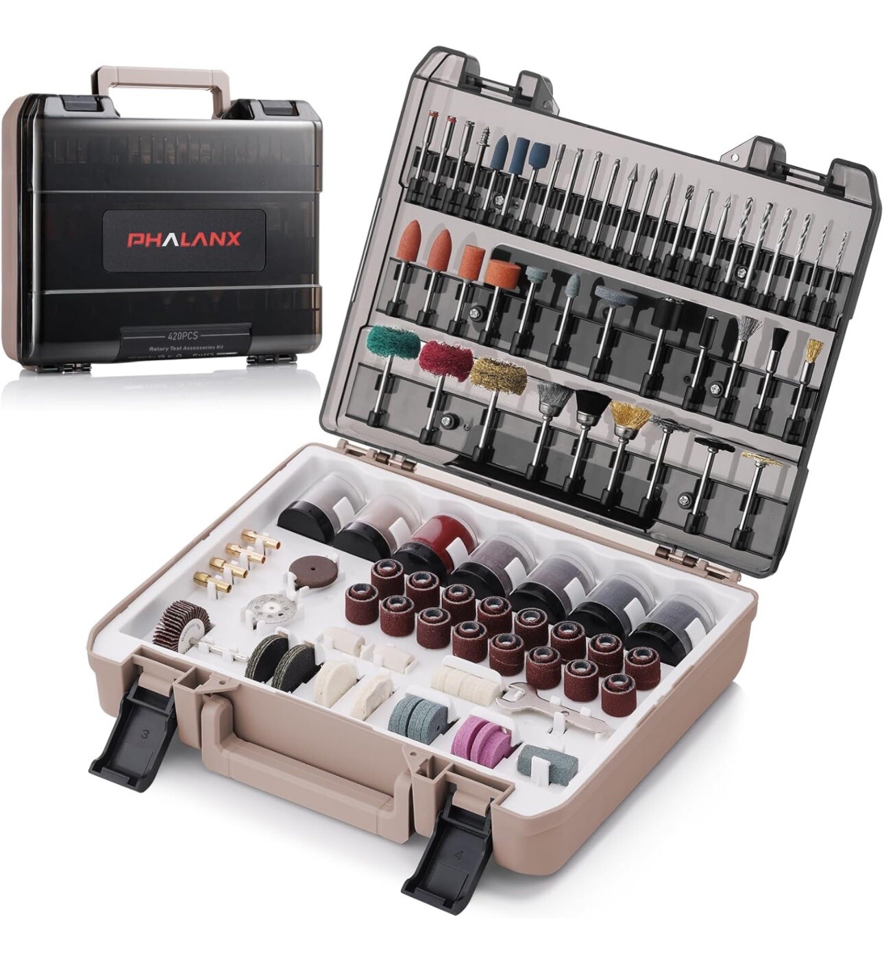 Rotary Tool Accessories Kit - 420PCS Rotary Tool Bits, PHALANX 1/8"(3 ...