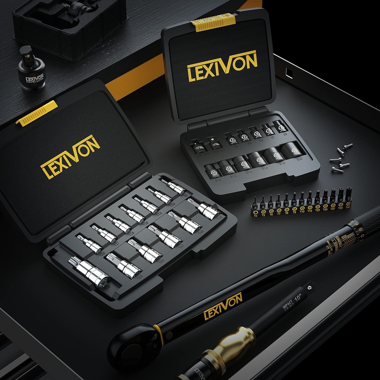 Lexivon E-torx Socket Set Chrome Vanadium Alloy Steel | 13-piece Female ...