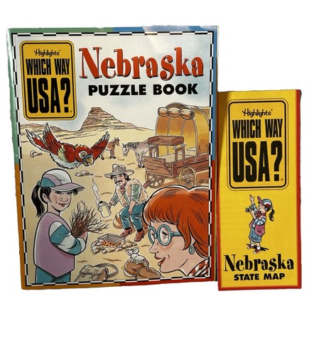 HIGHLIGHTS Which Way USA? Nebraska Puzzle Book Puzzles Games State Map ...