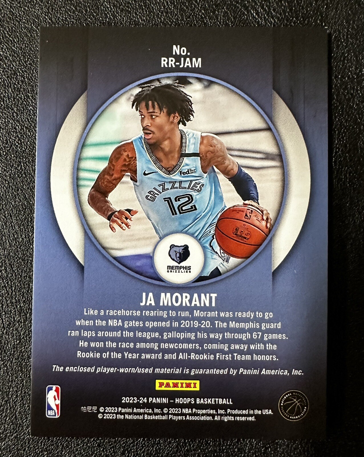 2023-24 Panini NBA Hoops - Rookie Remembrance #RR-JAM Ja Morant (MEM ...