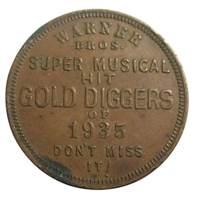 Hollywood, CA Warner Bros. Musical Hit Gold Diggers of 1935 Token | eBay