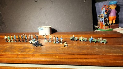 vintage lead figures And Benches And 2 Motorcycles lot | eBay