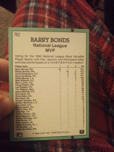 1991 Donruss - Barry Bonds #762 No White Stripe on Right Border | eBay