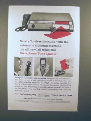 1958 Dictaphone Time-Master Dictation Machine Ad - Effortless | eBay