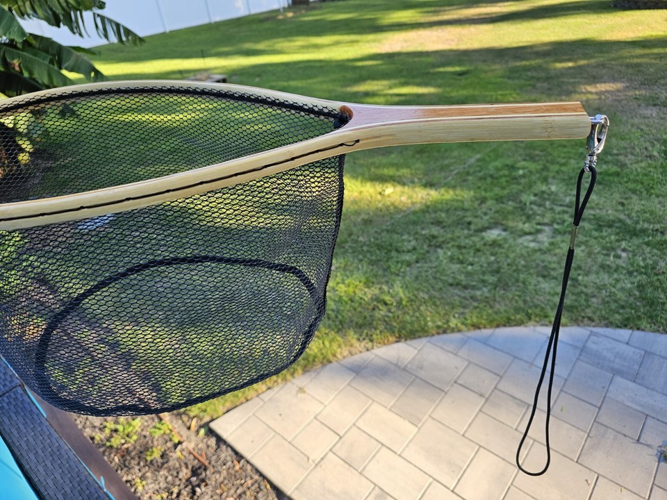 Eagle Claw Wood Trout Fishing 24" Net Rubberized Netting Catch Release ...