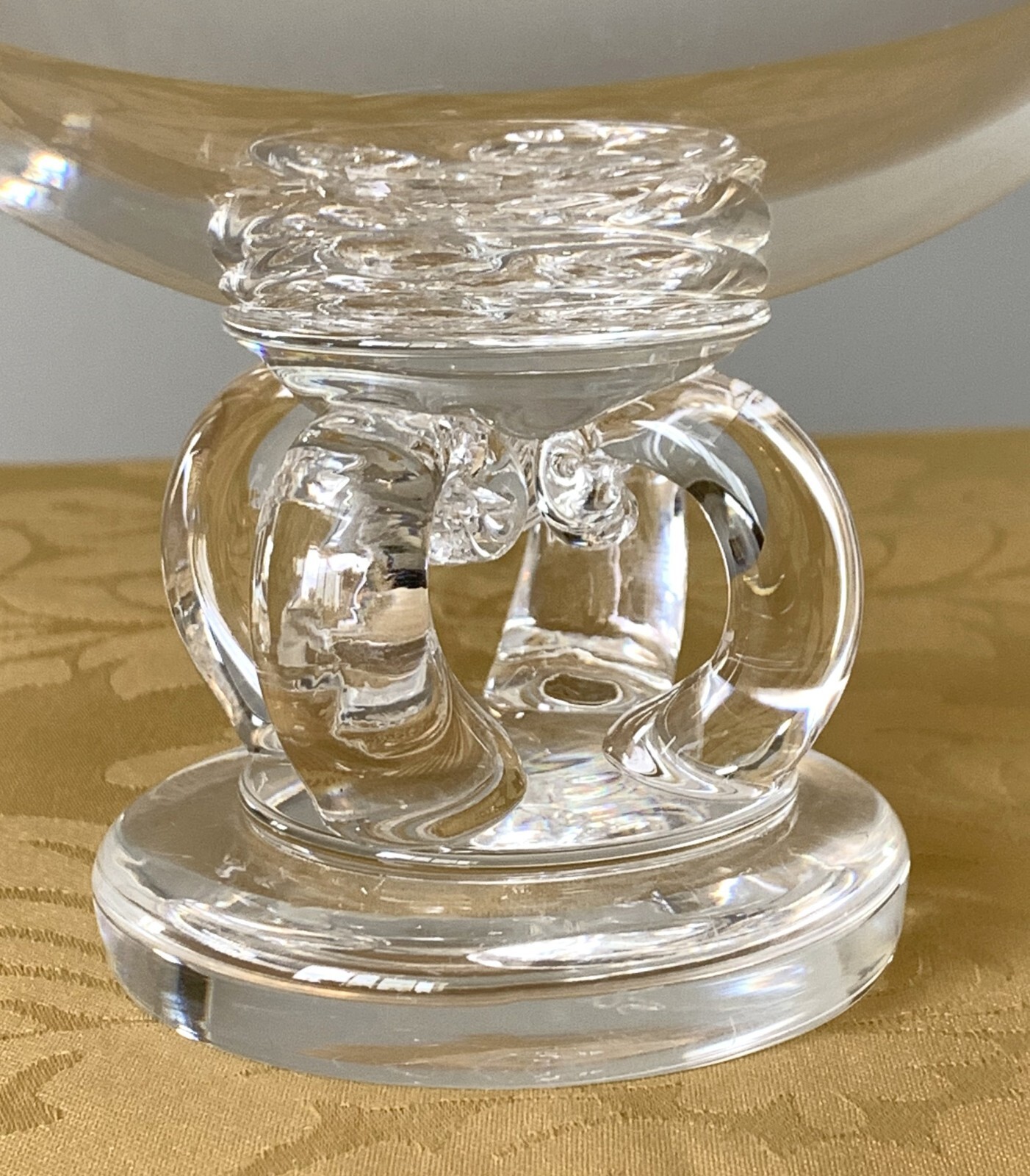 Steuben Glass Compote, Signed Collectible Crystal Pedestal Fruit or ...