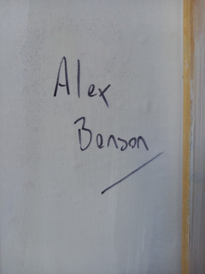 Large Original Mixed Media Oil On Canvas Painting Collage Alex Benson ...