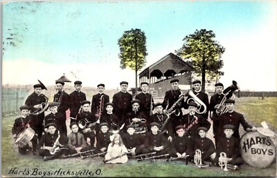 Postcard OH Hicksville; Hart's Boys Vintage Band; Defiance County ...