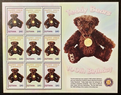 GUYANA TEDDY BEARS 100TH BIRTHDAY STAMPS 2003 MNH 100TH ANNIVERSARY ...