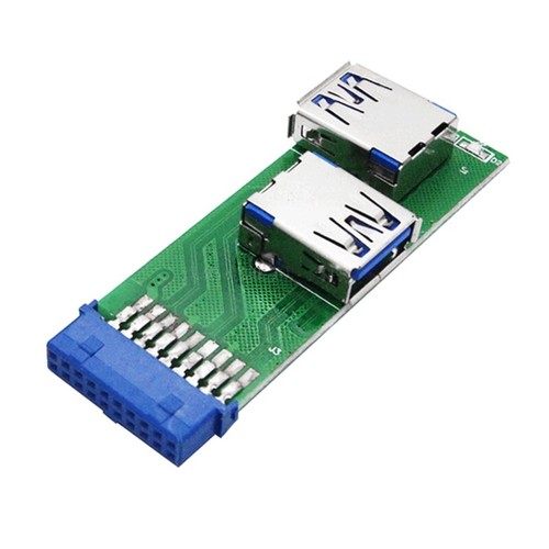 USB 3.0 A Type Female to Motherboard 20 Pin Box Header Slot Adapter ...