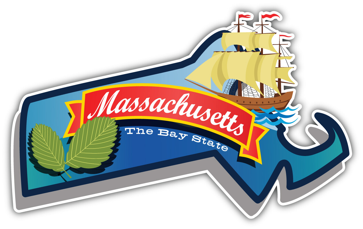 Massachusetts USA State Emblem Car Bumper Sticker Decal "SIZES'' | eBay