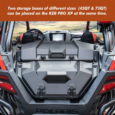 KEMIMOTO 42QT+73QT Rear Cargo Storage Box For Polaris RZR PRO XP/XP 4 ...