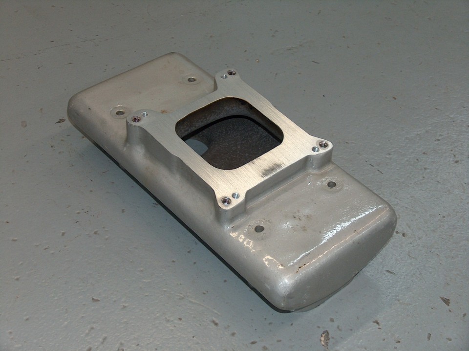 Weiand 1x4 Single SB Chevy Tunnel Ram Intake Manifold Plenum Top 1932 ...