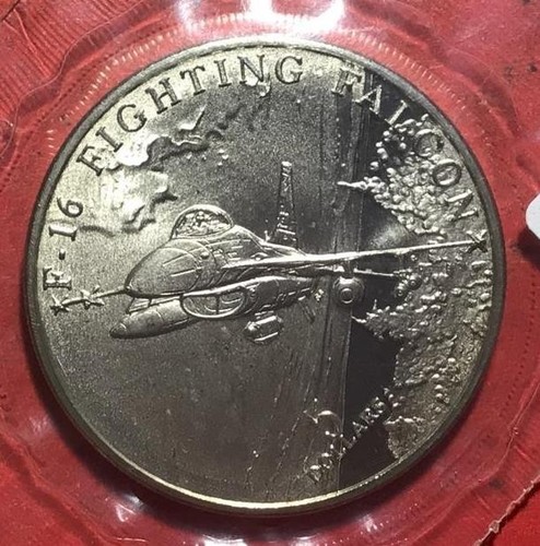 1995 $5 GEM Uncirculated US F-16 Fighting Falcons! US Marshall Isles ...