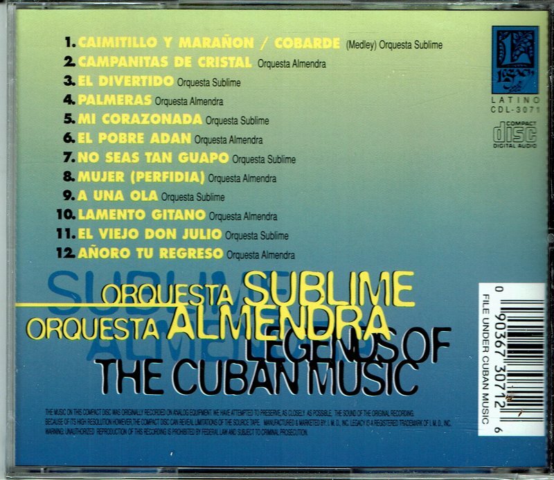 Orquesta Sublime Orquesta Almendra Legend of The Cuban Music BRAND NEW ...