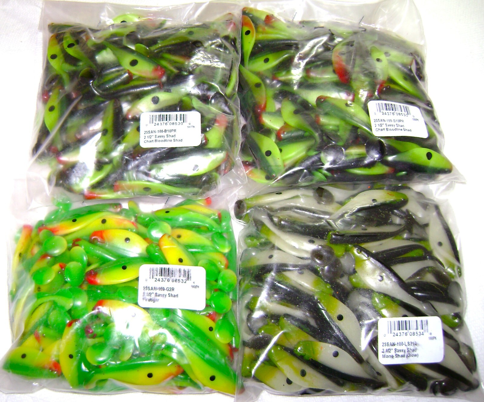 400 MISTER TWISTER NATURE SASSY SHAD LURES FIRETIGER MONO SHAD CHART ...