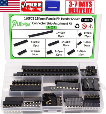 Male Female 2.54mm Header Socket Single Double Row Connector Strip PCB ...
