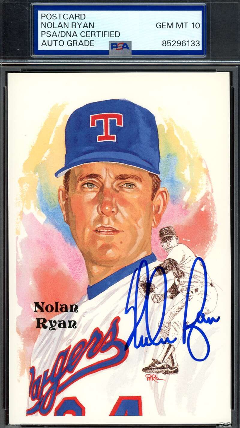 Nolan Ryan Gem Mint 10 PSA DNA Coa Signed Perez Steele Postcard ...