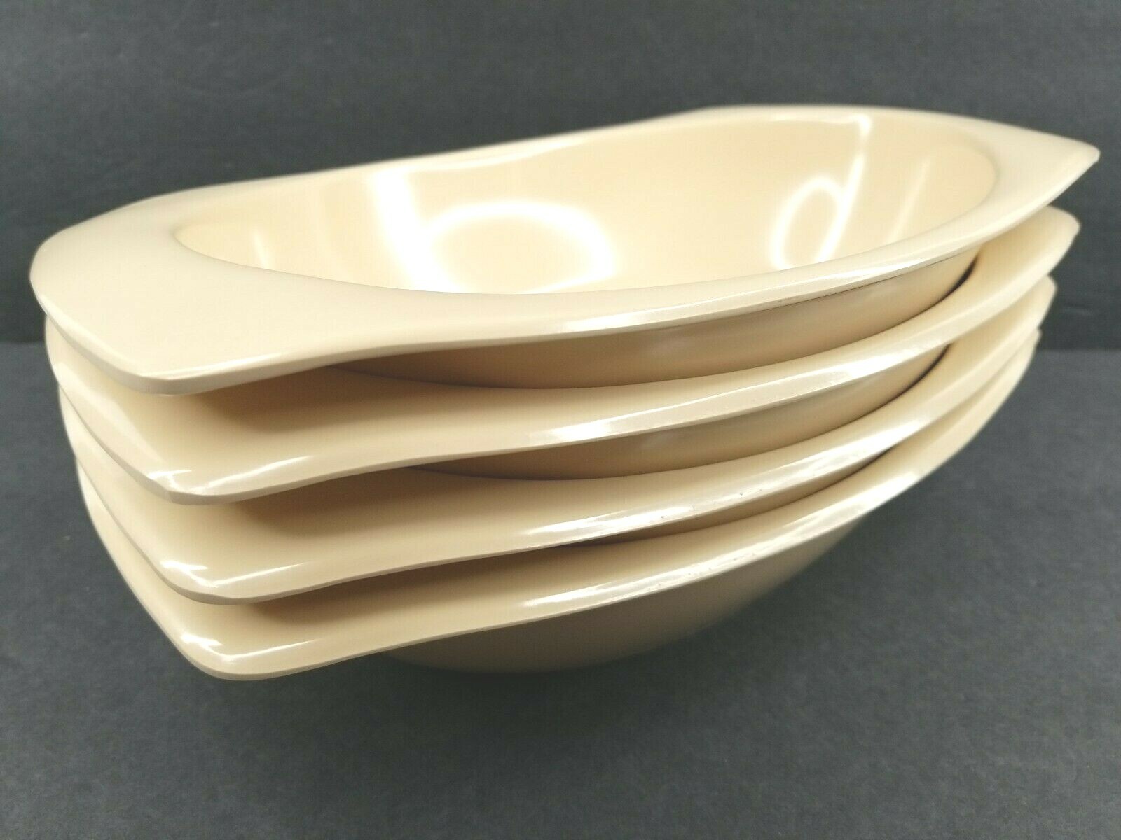 4 Prolon Ware Beige Oval Handled Serving Bowls Set Vintage 11" Melamine ...
