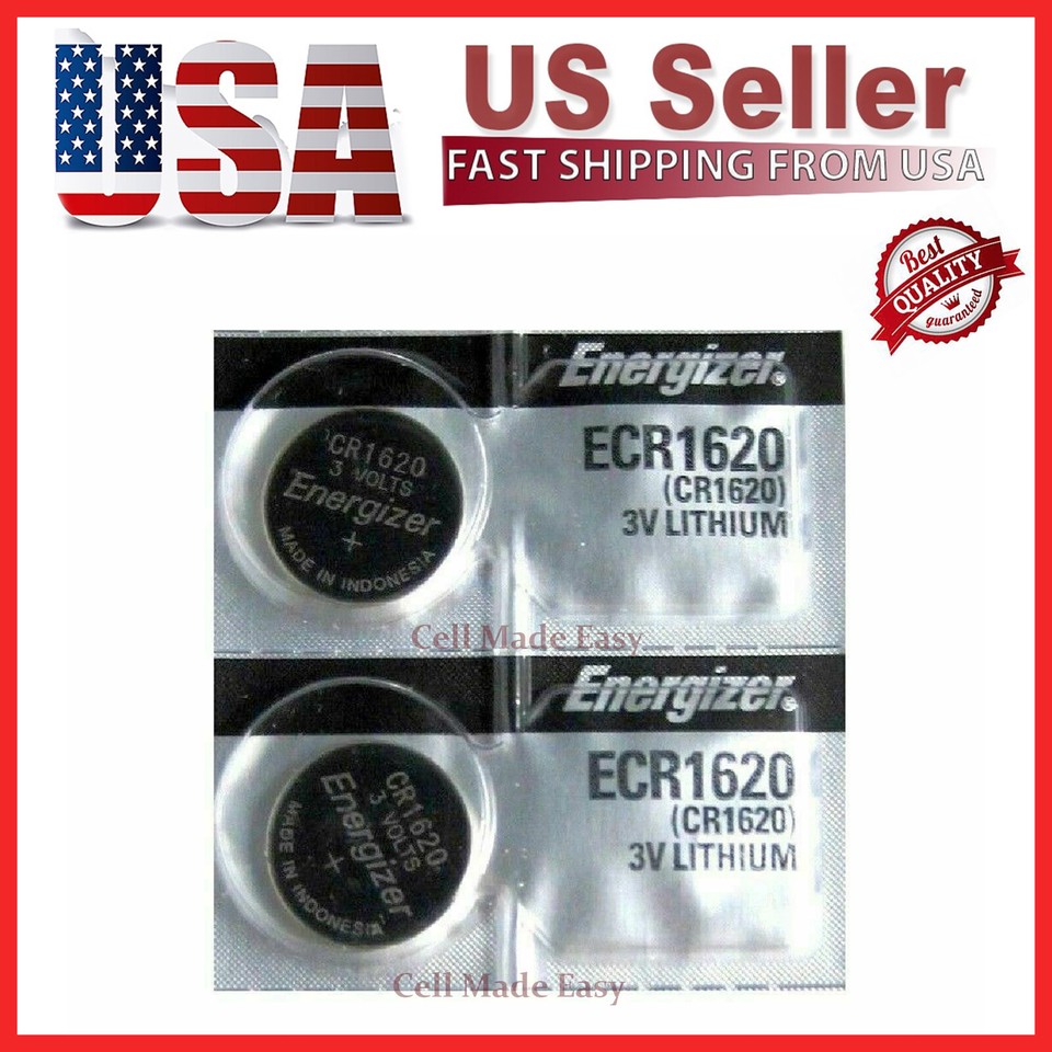 2 Piece Fresh Stock Energizer CR1620 BATTERY 3V LITHIUM CR 1620 DL1620 ...
