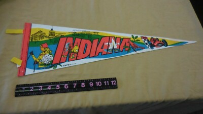 Vintage Indiana Pennant Flag Banner Sign Souvenir | eBay