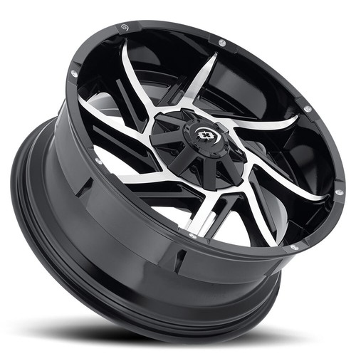 4 New 18x9 Vision 422 Prowler Black Machined 6x139.7 6x5.5 ET-12 Wheels ...