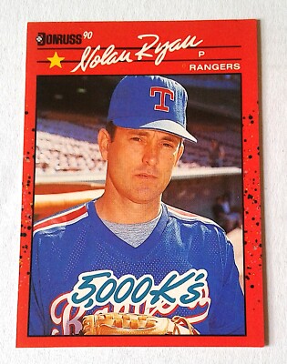 1990 DONRUSS NOLAN RYAN 5000K #659 / ERROR CARD #665 KING of KINGS BACK ...