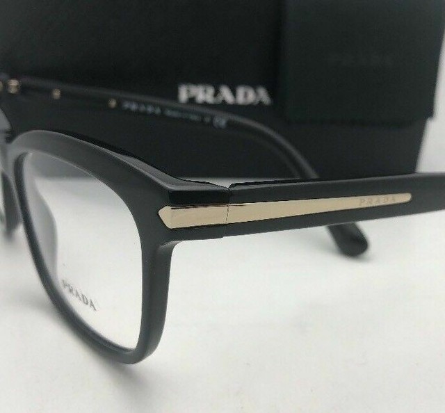 PRADA Eyeglasses VPR 10r 1ab-1o1 55-17 140 Black & Gold Frame W/spring ...