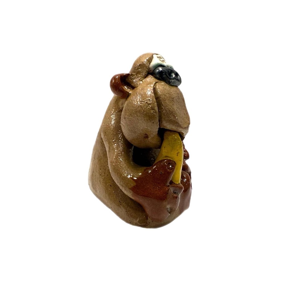 Vintage Nancy Hicks Pottery Monkey with Banana Clay Ceramic Figurine | eBay