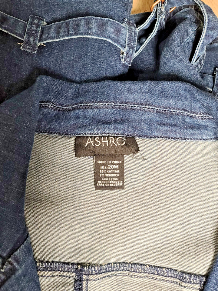 Ashro Denim Jean Jacket Southwest Embroidered Blazer Women's size 20 | eBay
