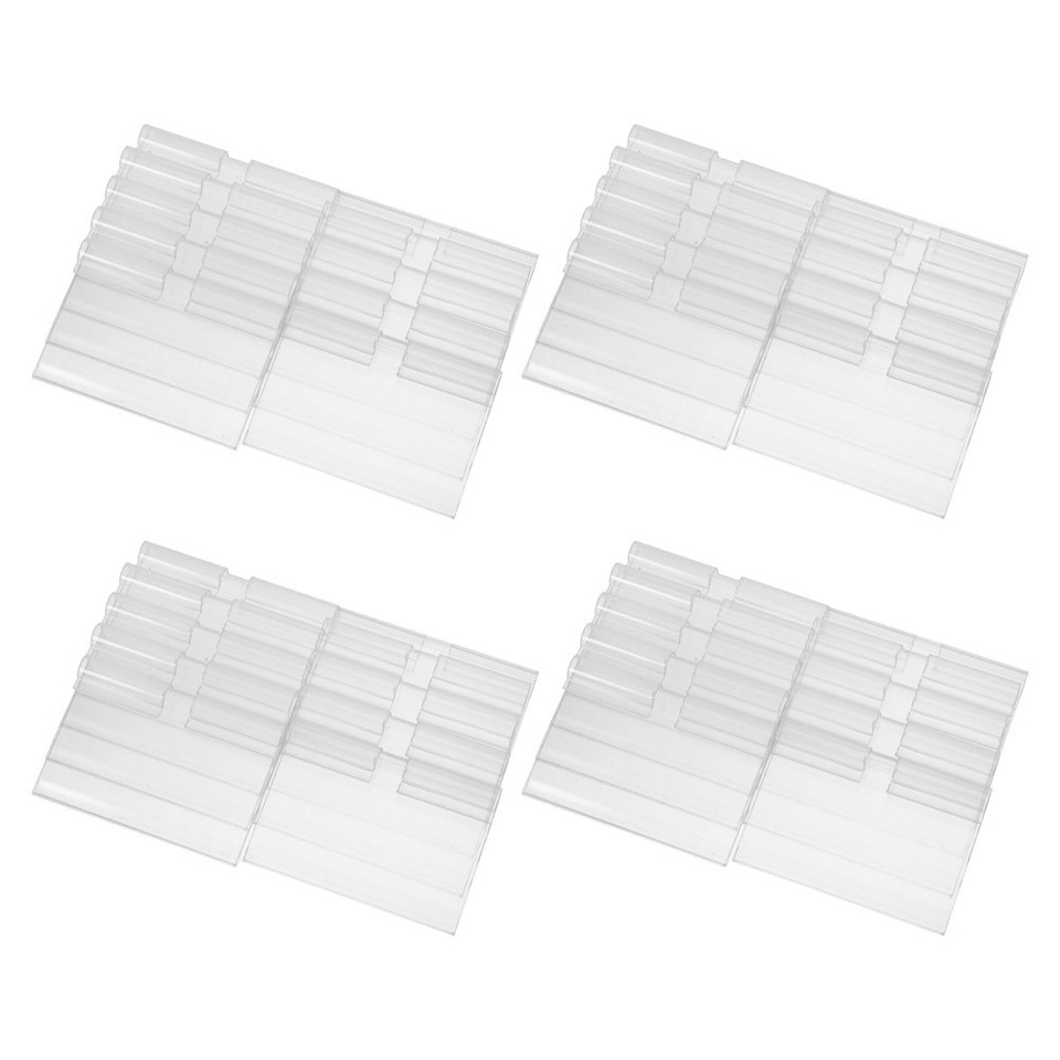 100 PCS Price Tag Label Holder Wire Shelf Sign Displays Clear Plastic ...