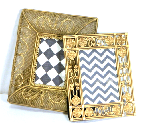 Picture Photo Frames Metal Gold Mesh Scroll Easel Back 2 | eBay